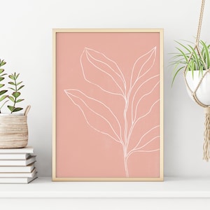 Botanical Printable Wall Art Digital Print Blush Pink Wall Art Boho ...