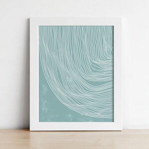 Teal Abstract Art Print, Printable Wall Art, Boho Decor, Stripes Print ...