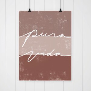 Pura Vida, Printable Wall Art, Typography Art, Boho Beach Print, Beach ...