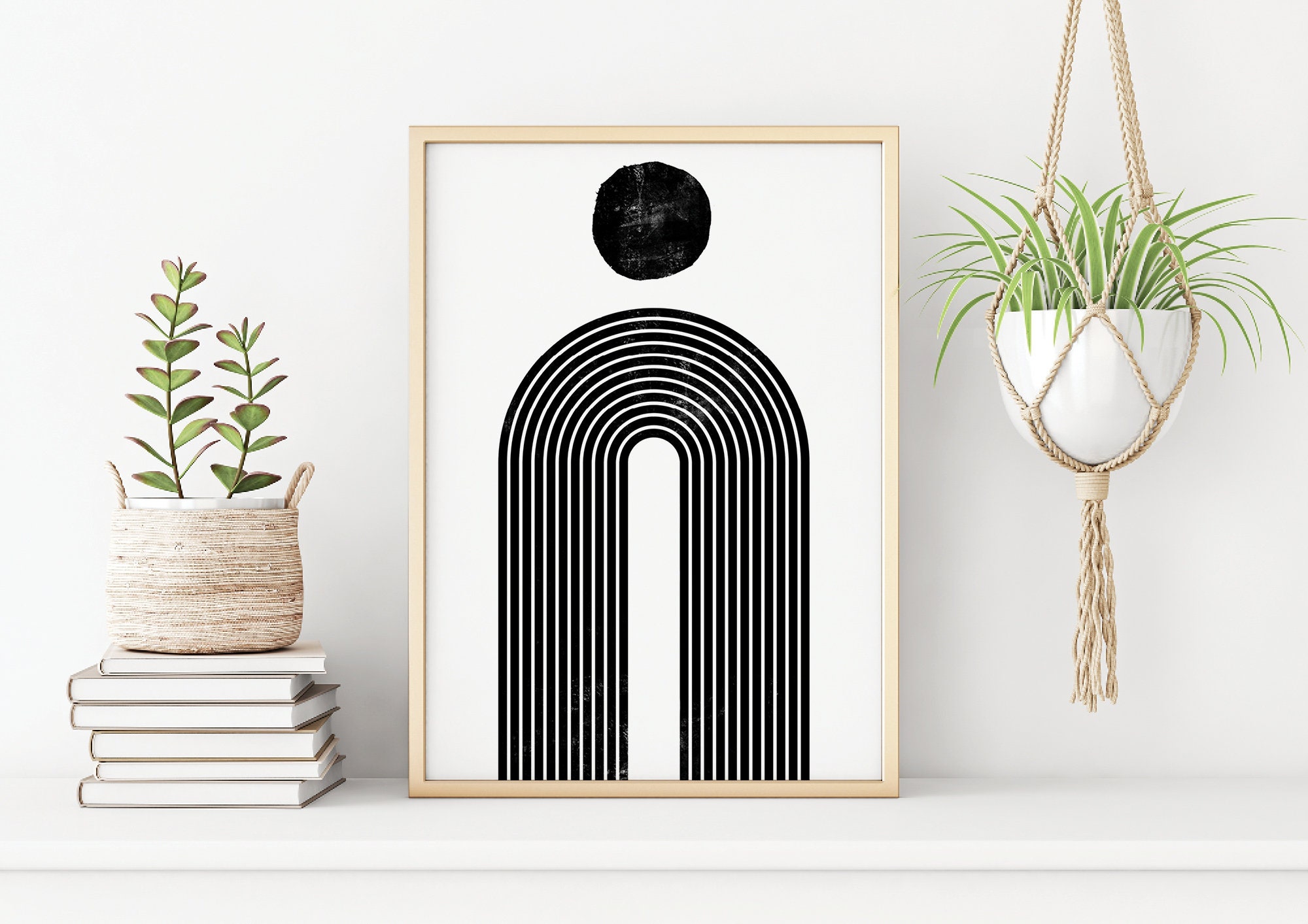 Mid Century Modern Rainbow Printable Wall Art Boho Home | Etsy