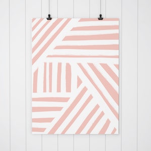 Geometric Printable Wall Art Pink Stripes Print Digital - Etsy
