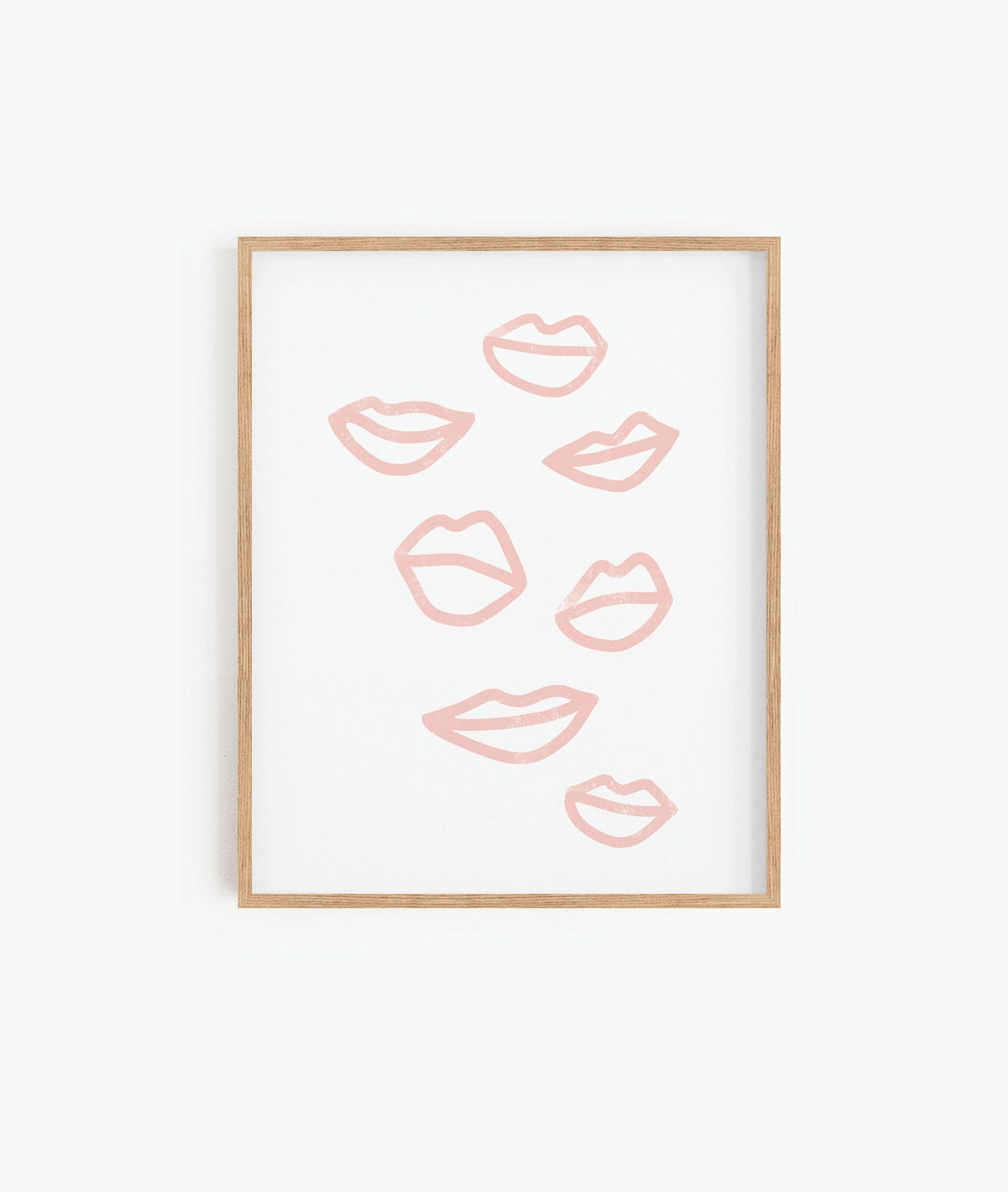 Lips Print, Line Drawing, Printable Wall Art, Fashion Print, Boho Decor ...