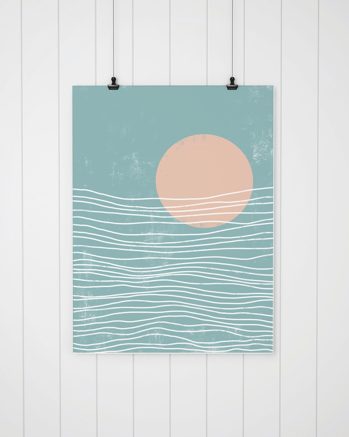 Ocean Waves Print Boho Wall Decor Printable Wall Art Sunset | Etsy