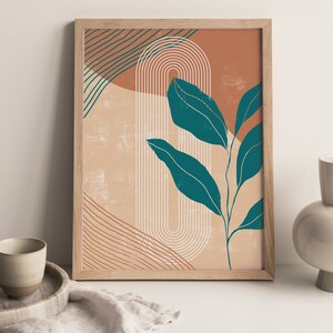 Mid Century Modern, Botanical Poster, Abstract Art Print, Printable ...