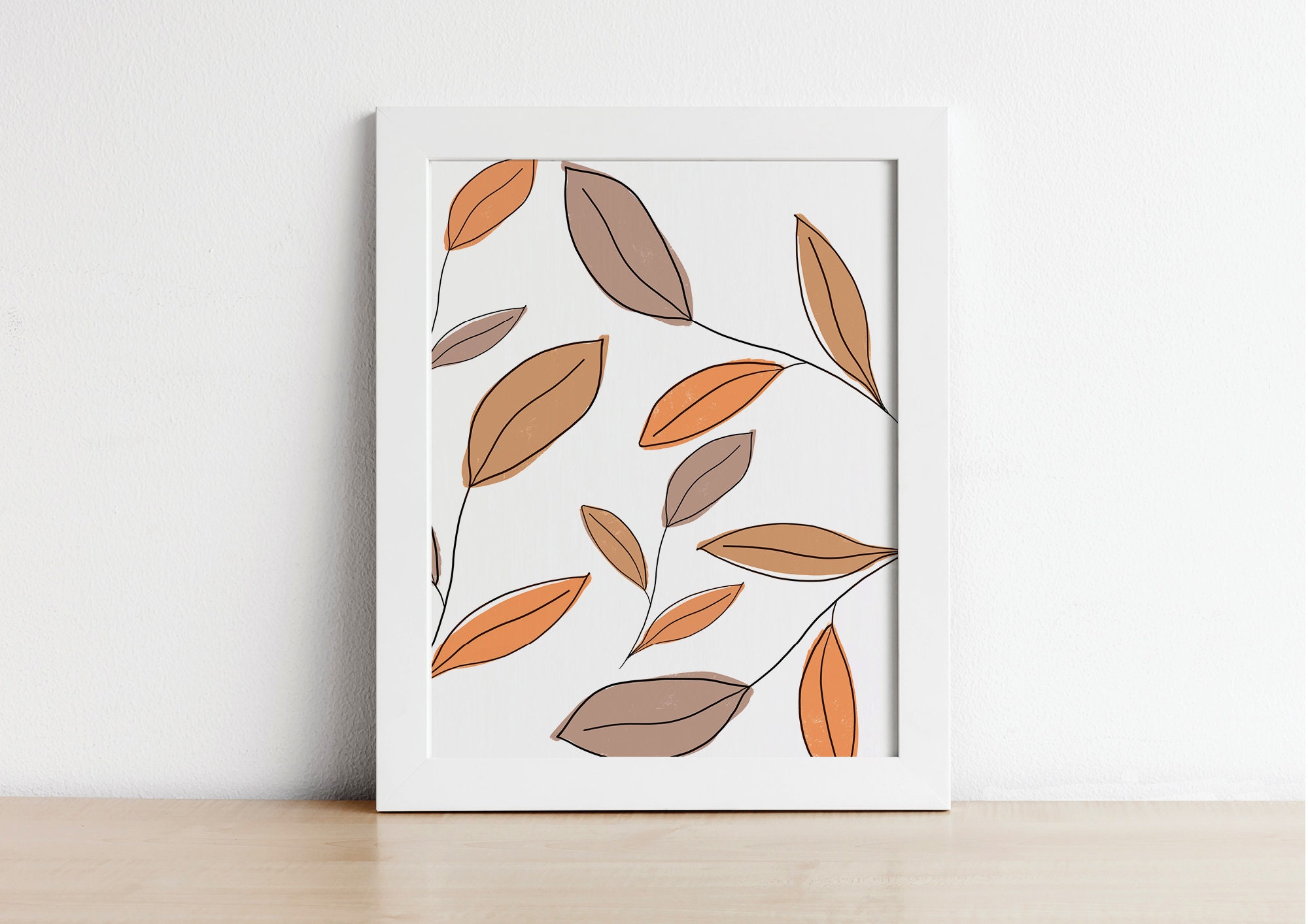 Fall Leaves Autumn Decor Printable Wall Art Boho Wall | Etsy