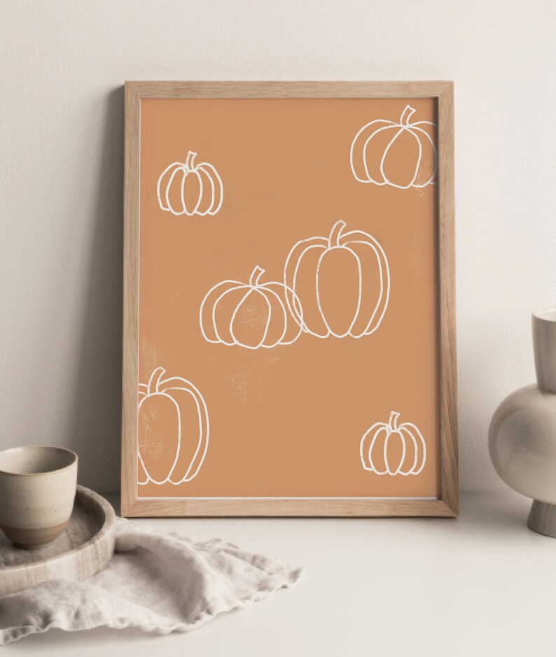 Pumpkin Decor Printable Wall Art Boho Wall Decor Autumn - Etsy