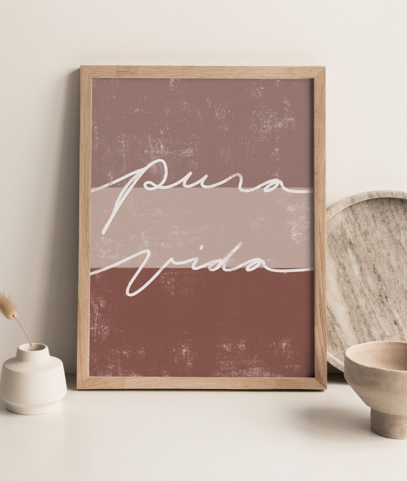 Pura Vida, Printable Wall Art, Typography Art, Boho Beach Print, Beach ...