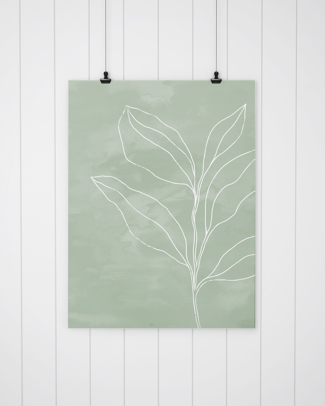 Sage Green Decor, Printable Wall Art, Botanical Digital Print, Boho ...