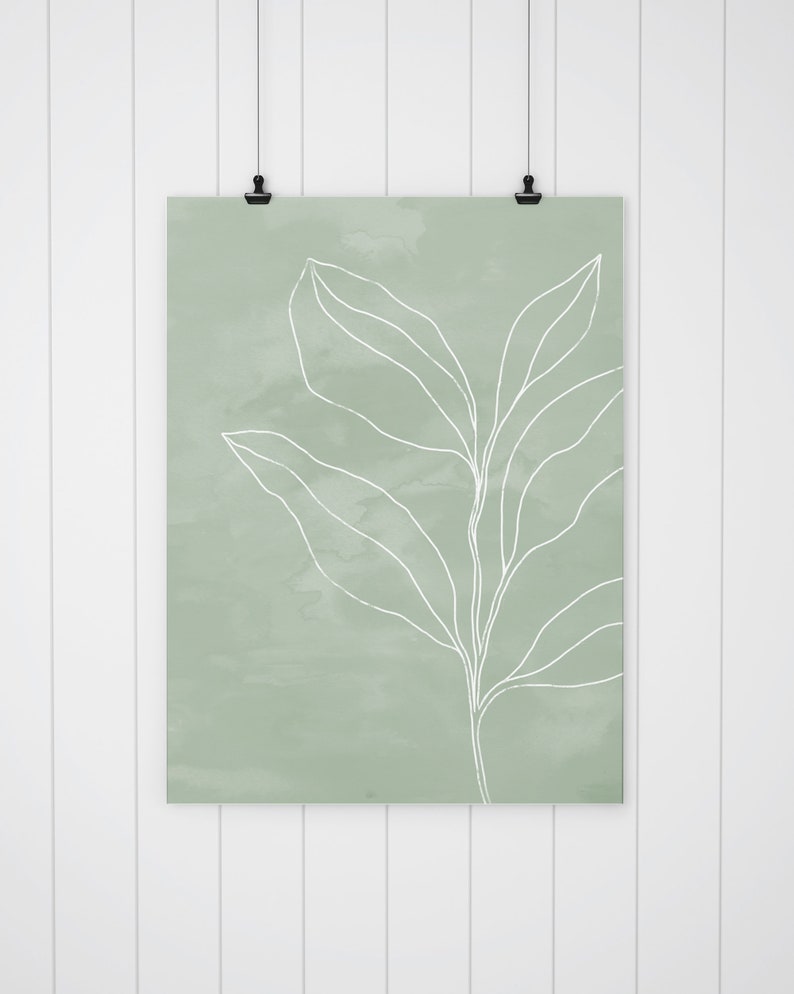 Sage Green Decor Printable Wall Art Botanical Digital Print | Etsy