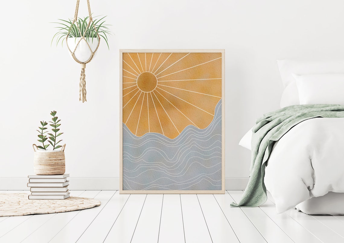 Decoración de la pared del sol arte de la pared imprimible | Etsy