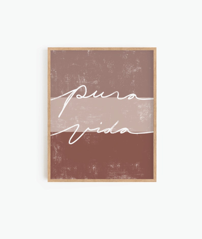 Pura Vida, Printable Wall Art, Typography Art, Boho Beach Print, Beach ...