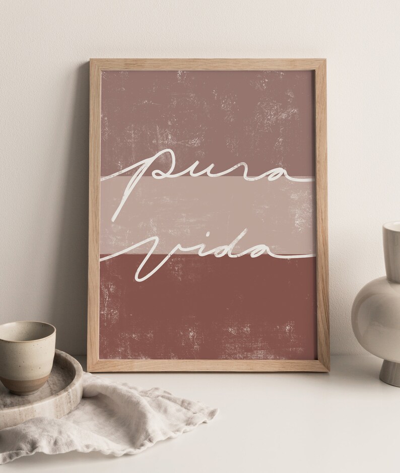 Pura Vida, Printable Wall Art, Typography Art, Boho Beach Print, Beach ...