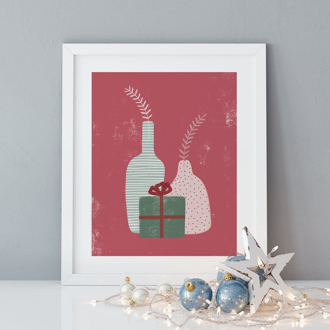 Holiday Decor, Boho Christmas Printable Wall Art, Christmas Decorations ...