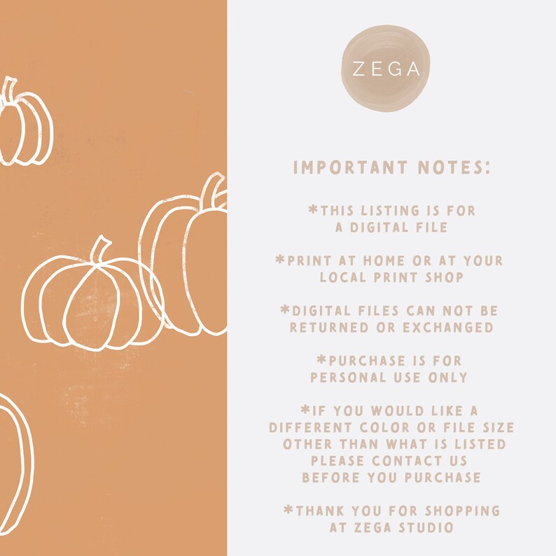 Pumpkin Decor Printable Wall Art Boho Wall Decor Autumn - Etsy