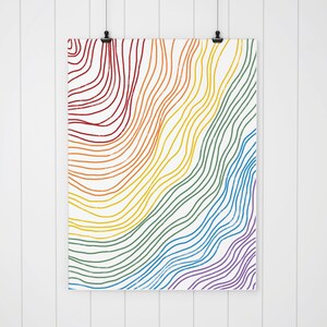 Abstract Art Print, Minimalist Wall Decor, Printable Wall Art, Rainbow ...