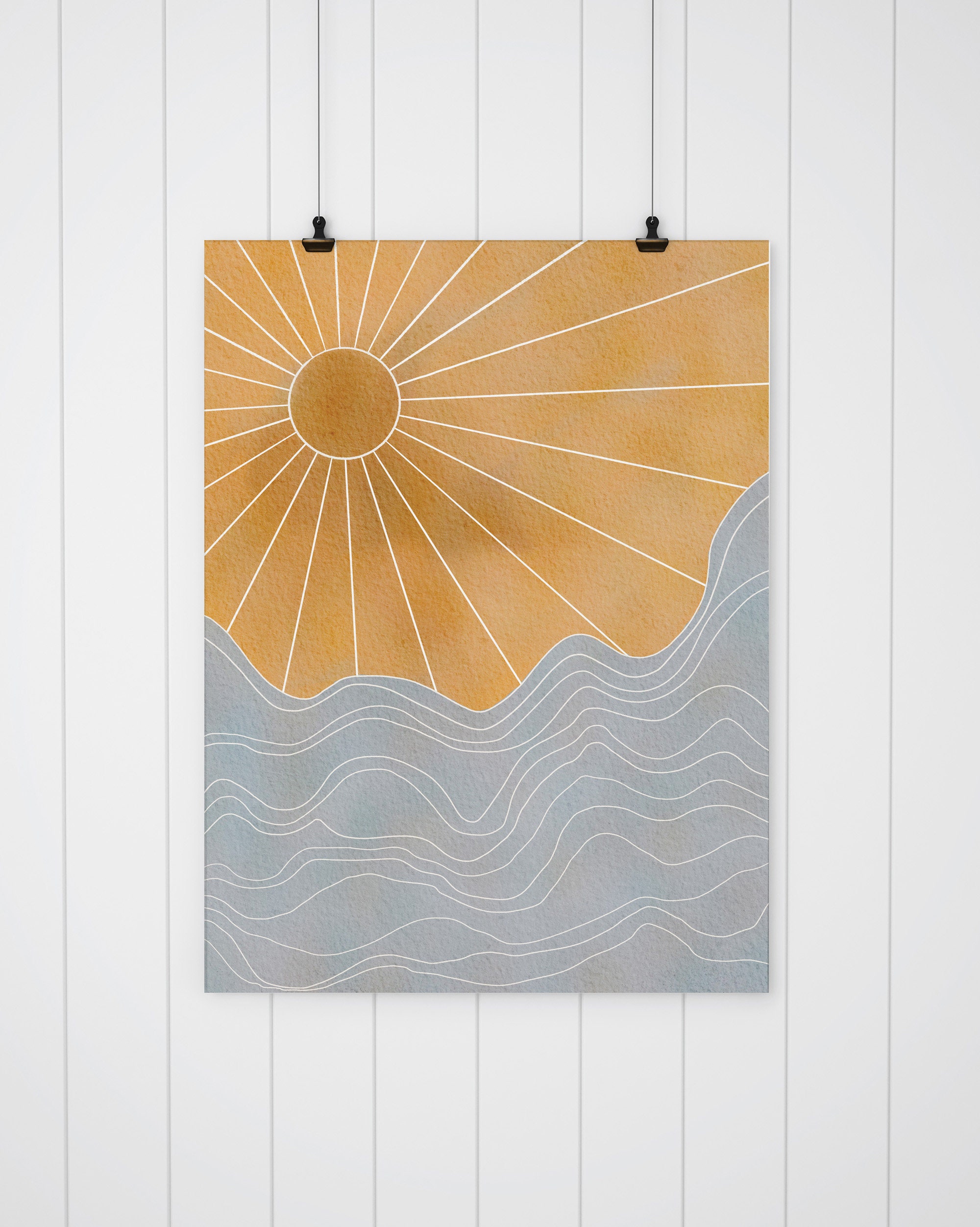 Decoración de la pared del sol arte de la pared imprimible | Etsy