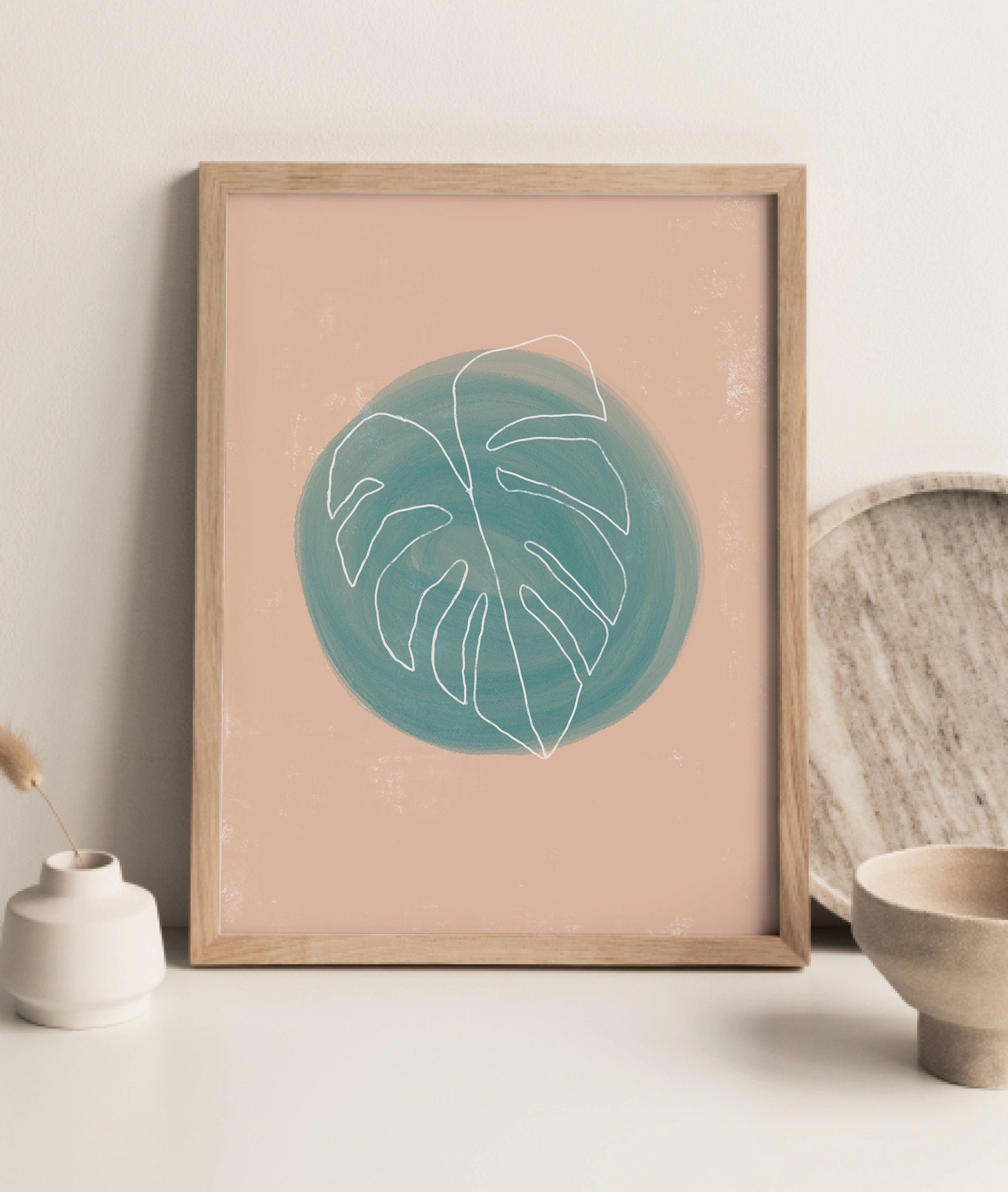 Monstera Leaf, Printable Wall Art, Digital Print, Boho Home Decor ...