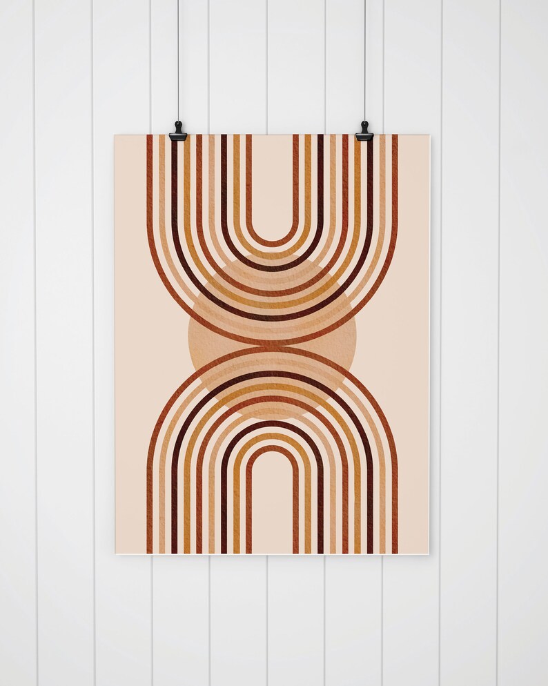 Mid Century Modern Retro Rainbow Poster Boho Wall Decor - Etsy