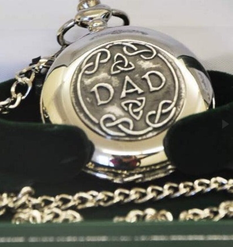 Pewter Pocket Watch With DAD - Irish Style - Etsy