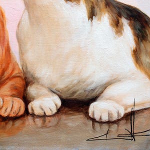 Two Cats Original Painting Love Art Cats Art Portrait Pet Valentine's ...