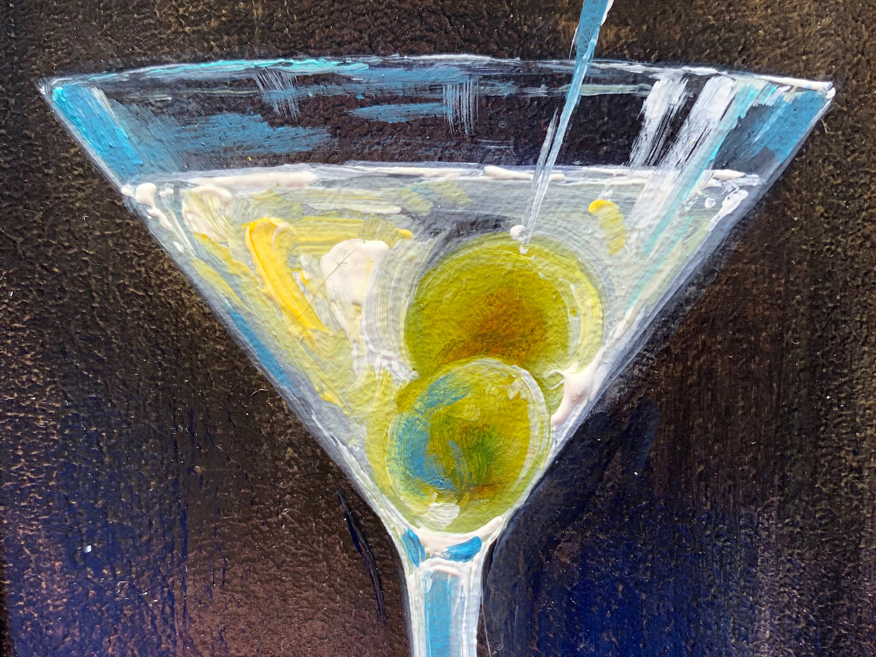 Martini Painting Martini Glass Art Small Painting Author's Painting ...