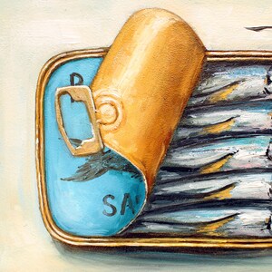 Sardine in Can Original Oil Painting Kitchen Wall Art Cottage Decor ...