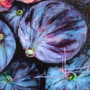 Fig Original Painting Purple Fig Decor Fig Art Fruit Wall Decor Fruit ...