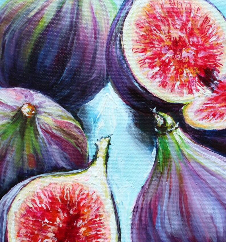 Fig Original Oil Painting Fruit Still Life Kitchen Art Fruit Art Figs ...
