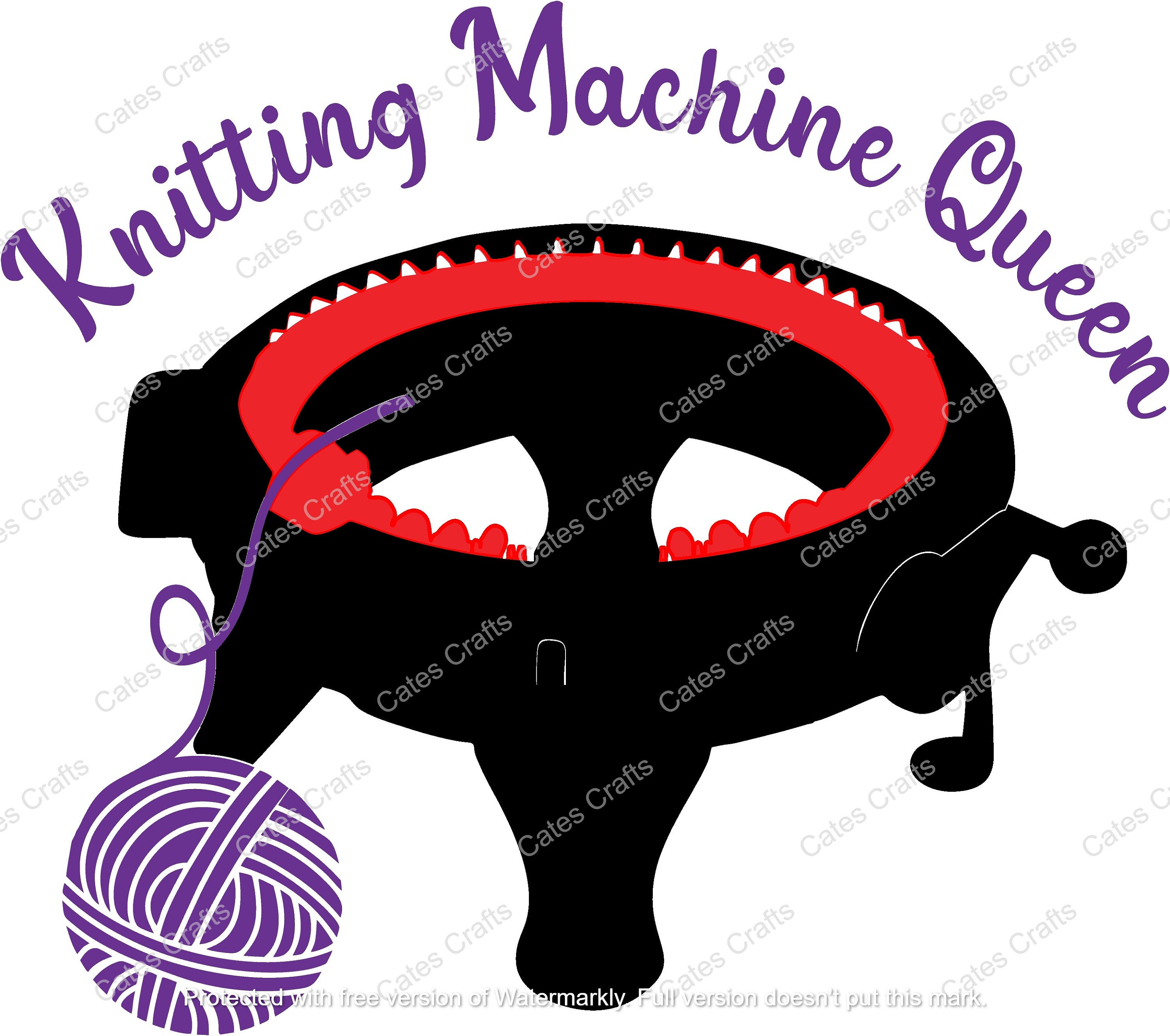 Knitting Machine Queen SVG Commercial Use | Etsy