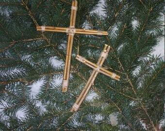 Primitive Cross 3 Wooden Twigs Croses Easter Decor Natural Birch Wood ...