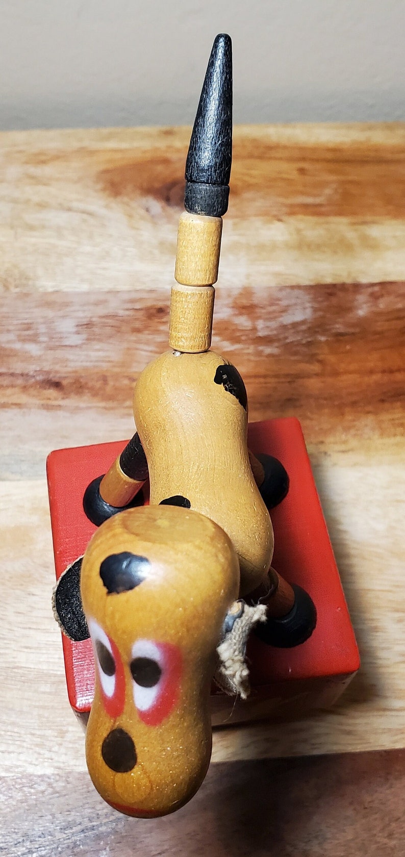 Trix Dog Finger Push Puppet Vintage Wooden Collapsible Toy 1940's 1950 ...