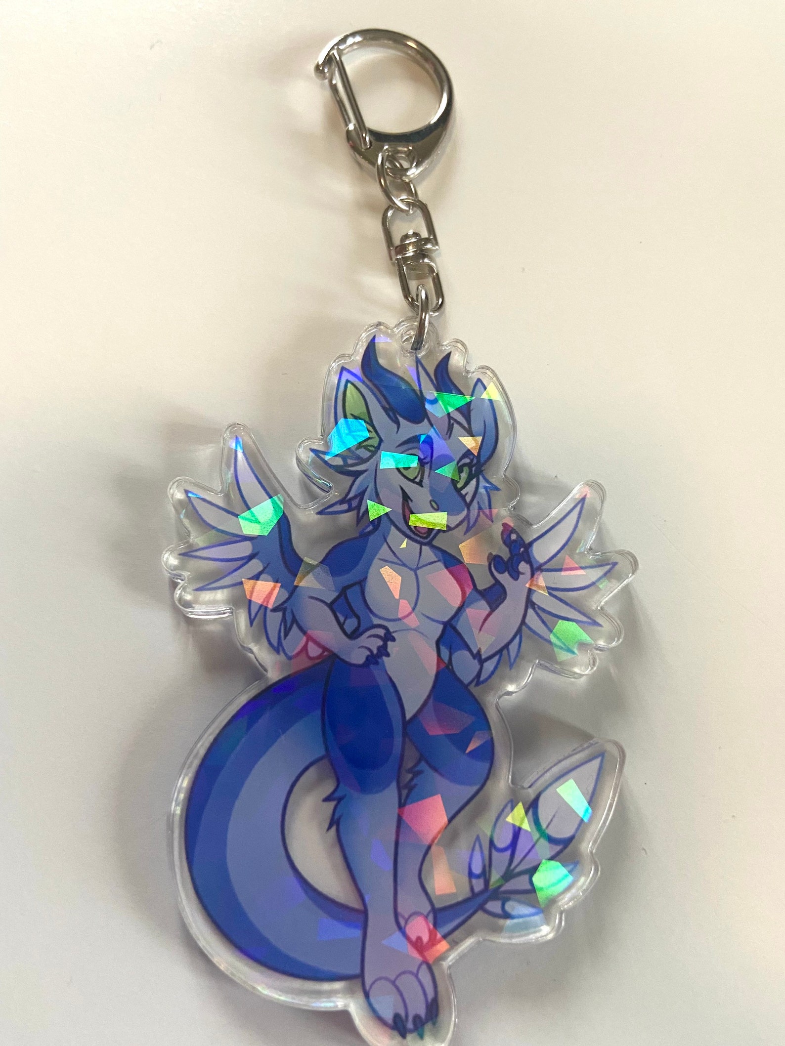 Furry Keychains - Acrylic With Holographic Effect - Etsy