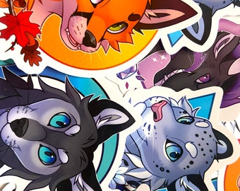 Furry Stickers Cute Animals - Etsy