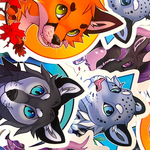 Furry Stickers Cute Animals - Etsy