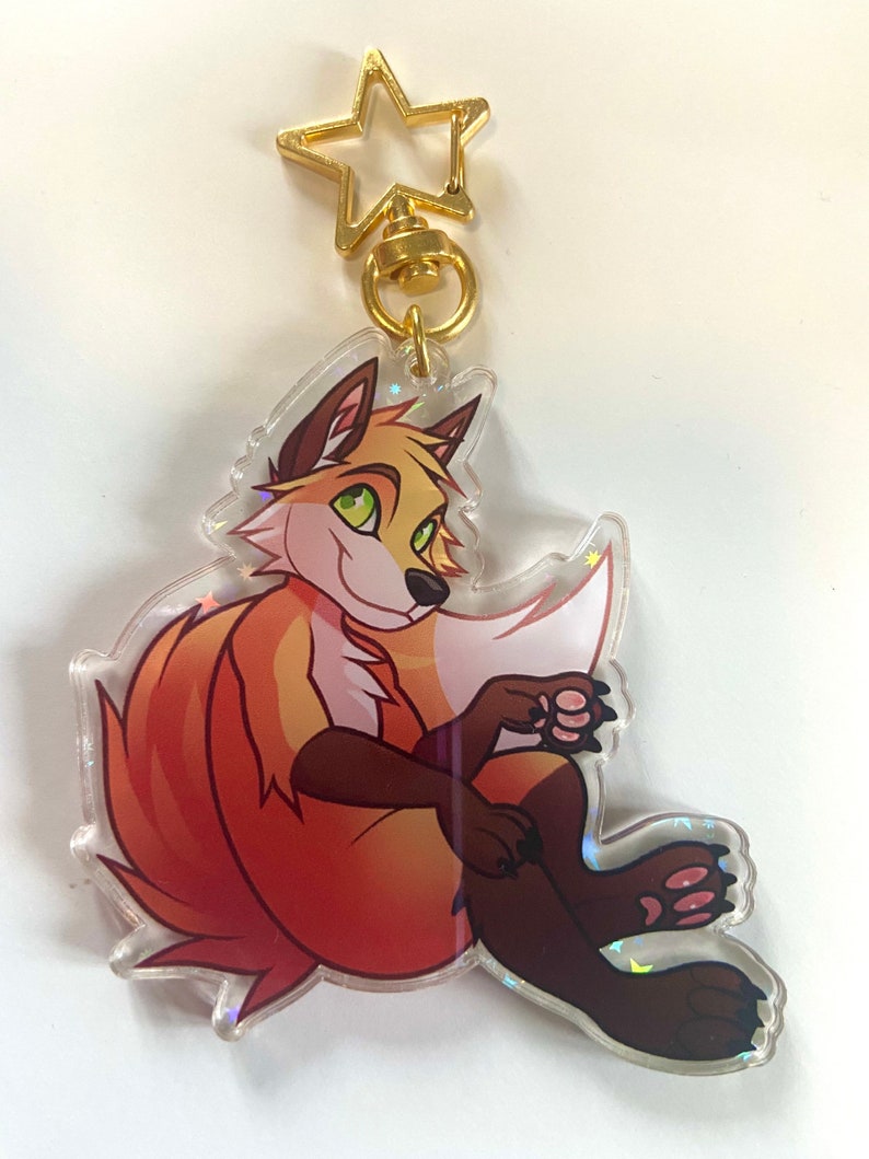 Furry Keychains - Acrylic With Holographic Effect - Etsy