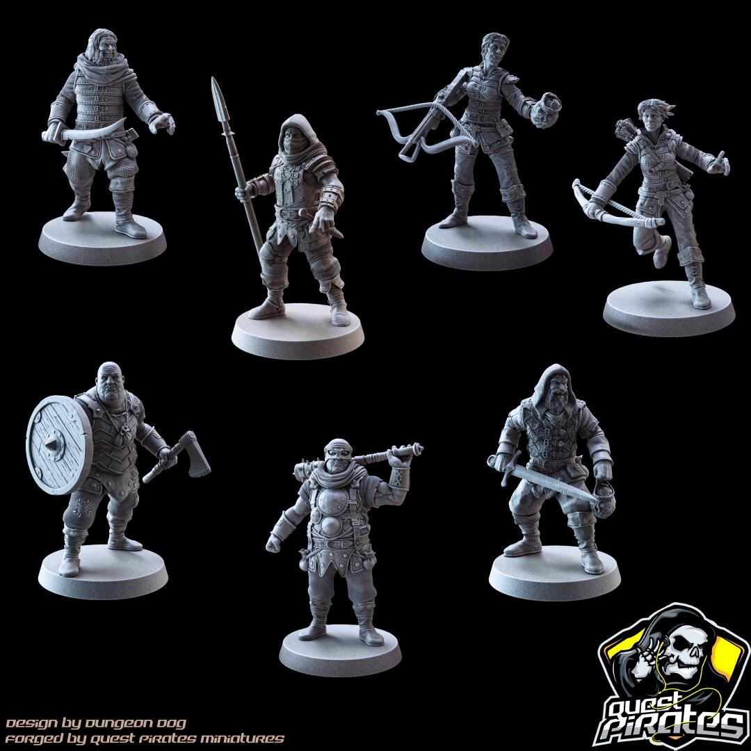 Bandit Miniature Set | Human Outlaws & Raiders | 3D Printed Dnd ...