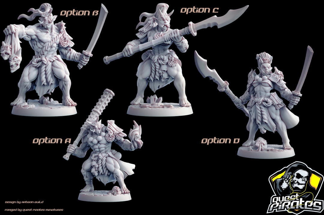 Oni Clan 32mm Unpainted Miniatures Tabletop Miniatures Oni Miniature ...