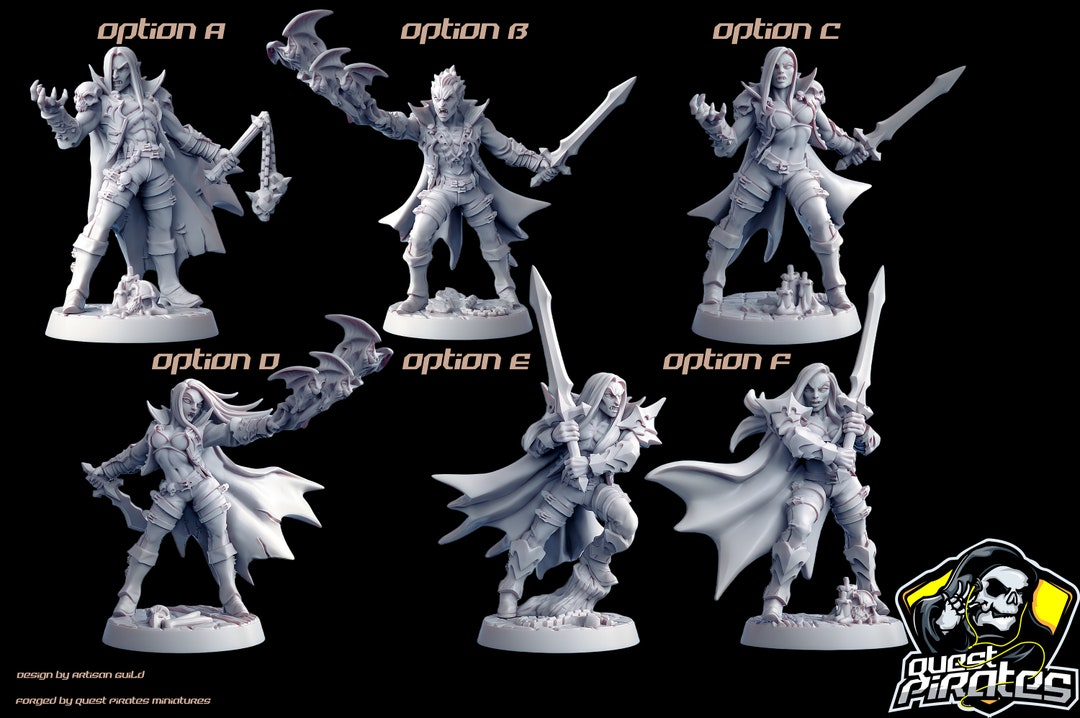 Resin Vampire Miniature: Unpainted 32mm Dnd Figure - Etsy
