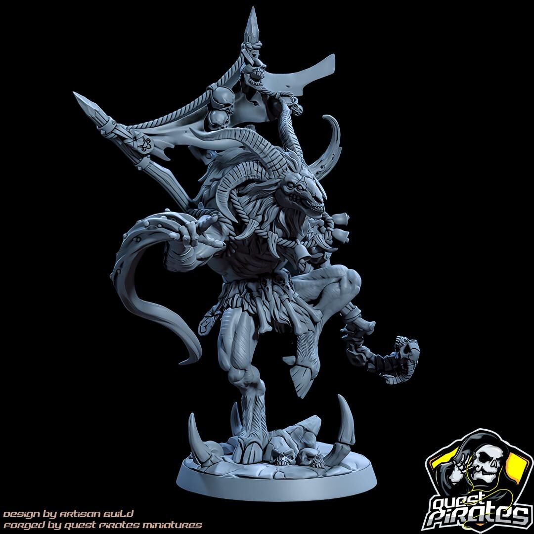 Detailed 3D Printed Goatman Shaman Figure for Dungeons and Dragons ...