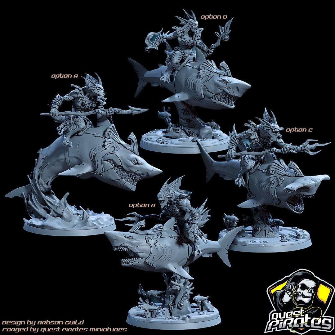 Locathah Shark Beast Miniature: 75mm Resin Tabletop RPG Figure - Etsy