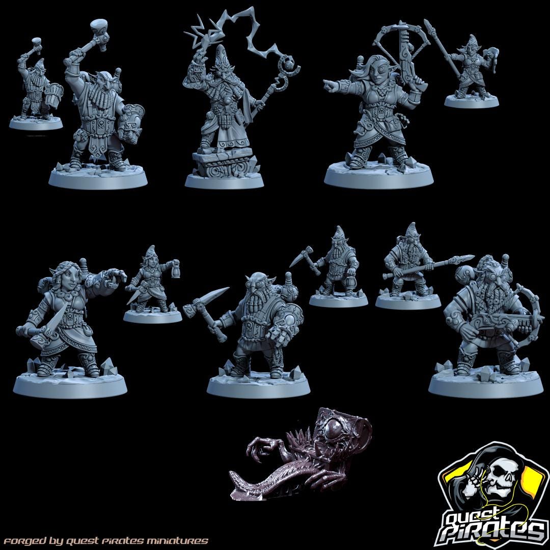 12 Pcs. Dungeon Master Set Dragon of Icespire Peak Gnomengarde 22-25mm ...