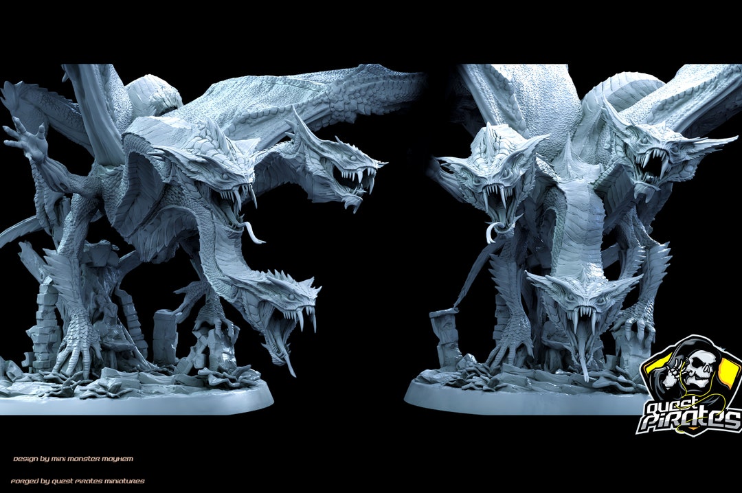 Draco Hydra Big Scale 127mm Unpainted Miniatures Tabletop Miniatures ...