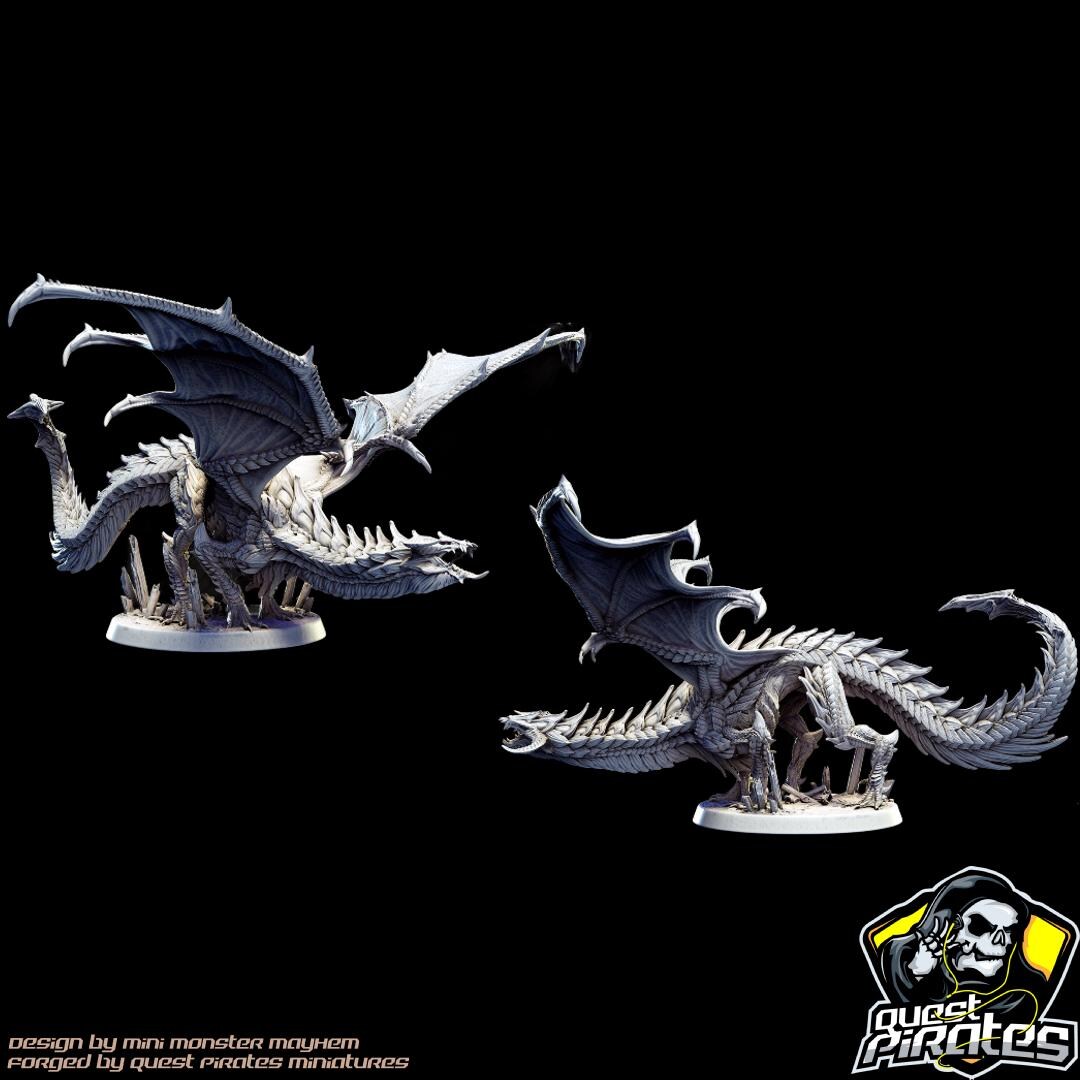 3D Printed Adolescent Black Dragon Miniature: 75mm Resin Tabletop RPG ...