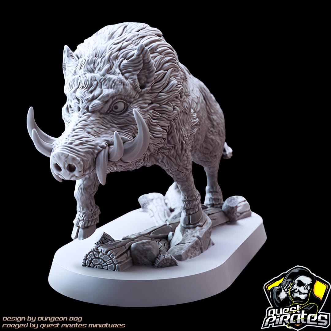 Wild Boar Dungeon Master 3D Printed Figurine for Dungeons and Dragons ...