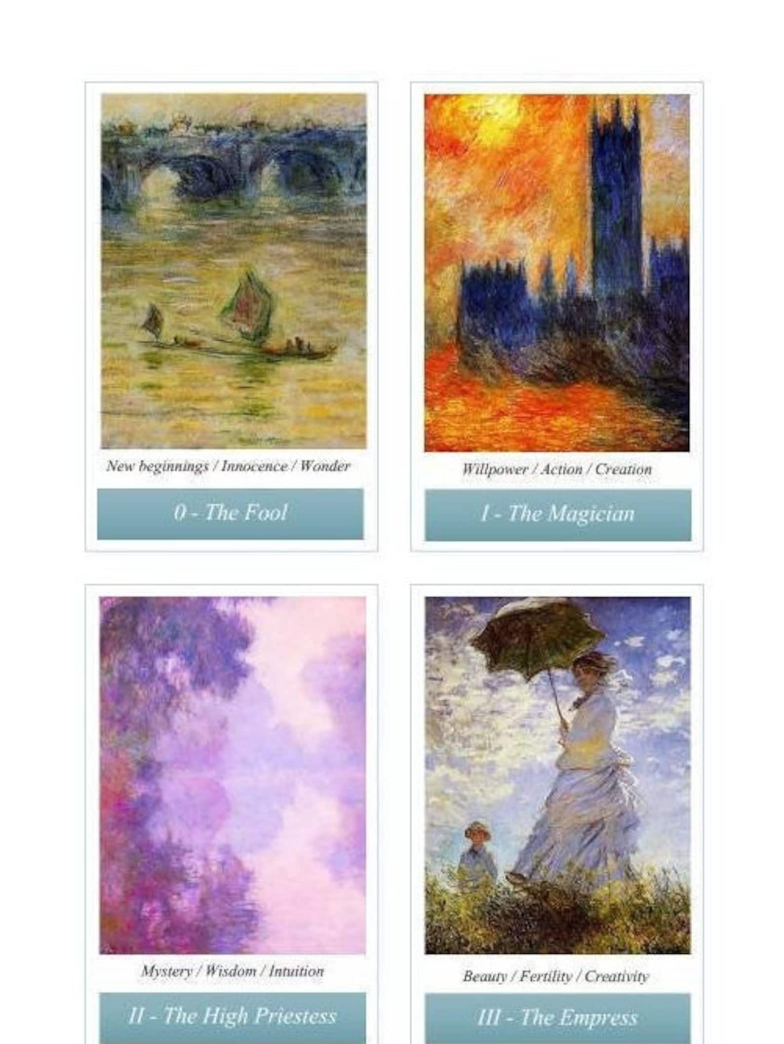 Claude Monet Tarot Deck. Impressionism Art Tarot - Etsy