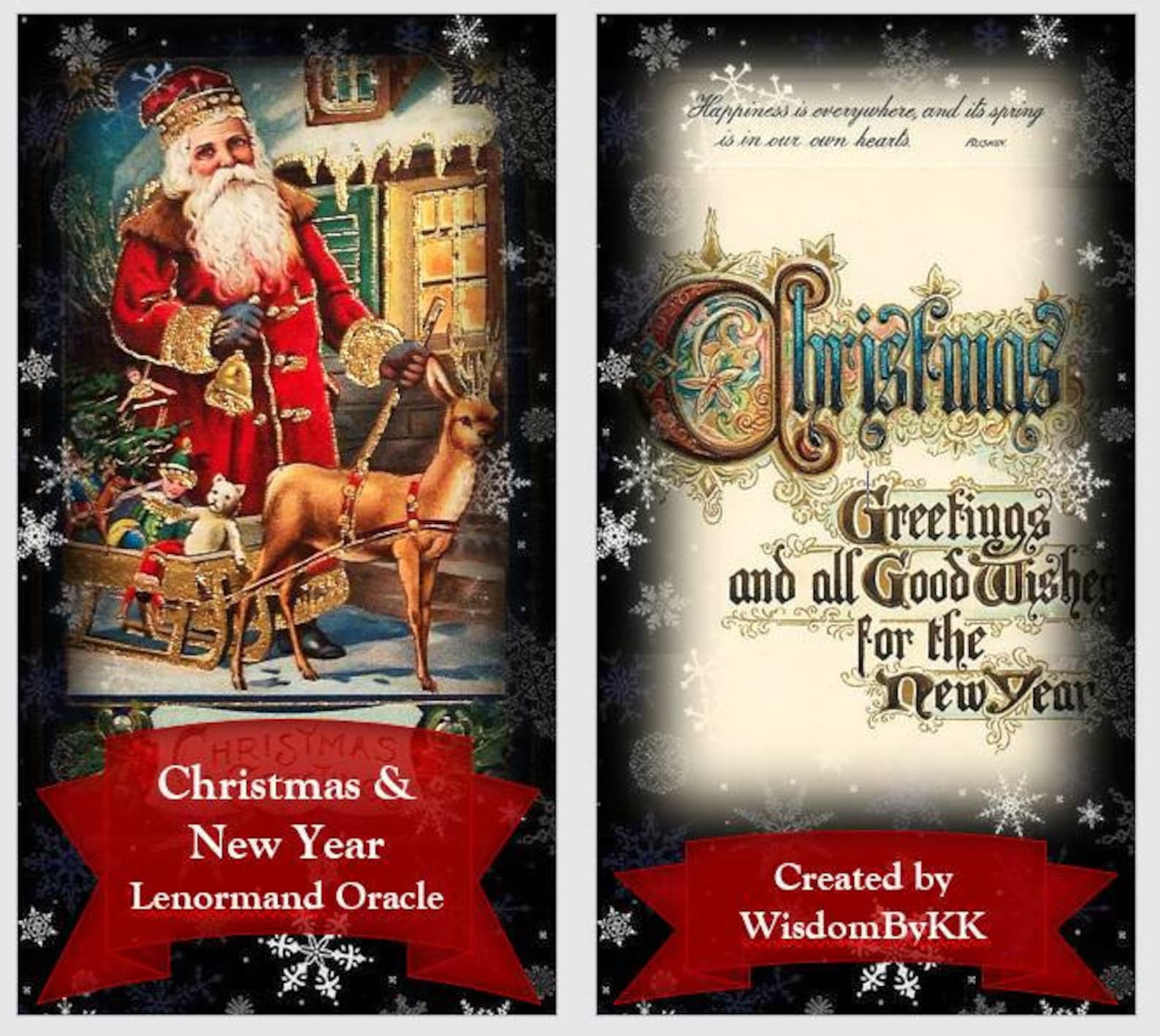 Christmas Lenormand Oracle Deck. Vintage Santa Claus | Etsy