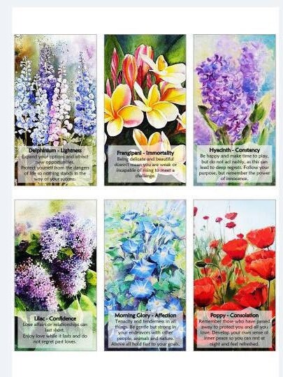 Flowers Oracle Deck. Watercolor Art - Etsy