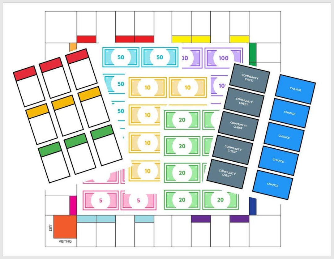 Monopoly Board Game Template. Digital Download - Etsy