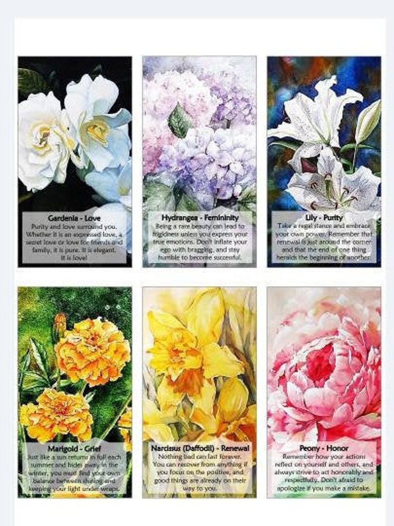 Flowers Oracle Deck. Watercolor Art - Etsy Australia