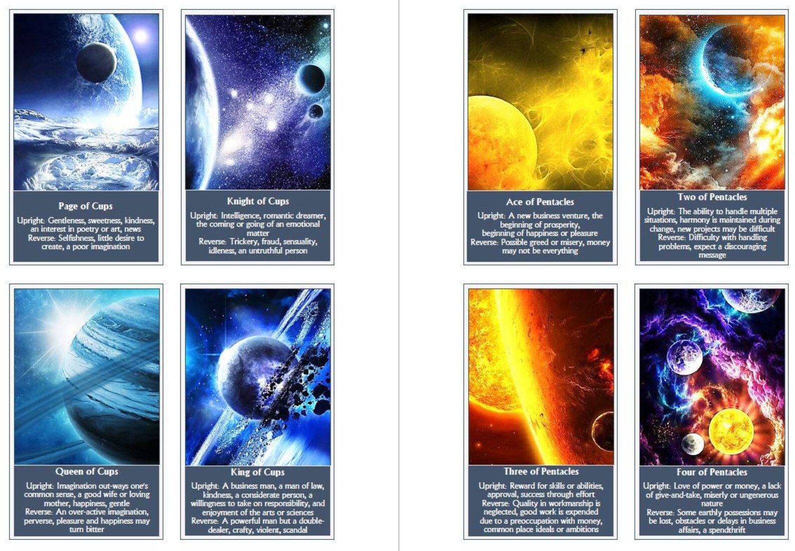 Space Galaxy Tarot Deck. Cosmos Tarot | Etsy